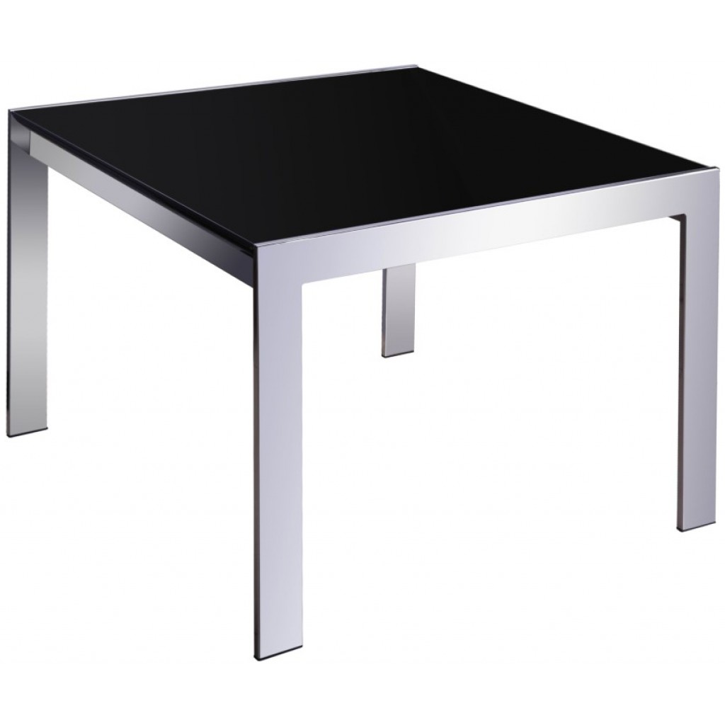 Glass Coffee Table 600mm x 600mm x 450mm H Black Tempered Glass Top ...