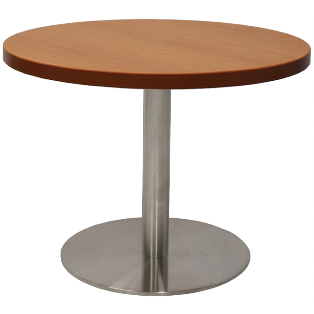 Round Coffee Table with flat Disc Base – Stainless Steel FinishOverall ...