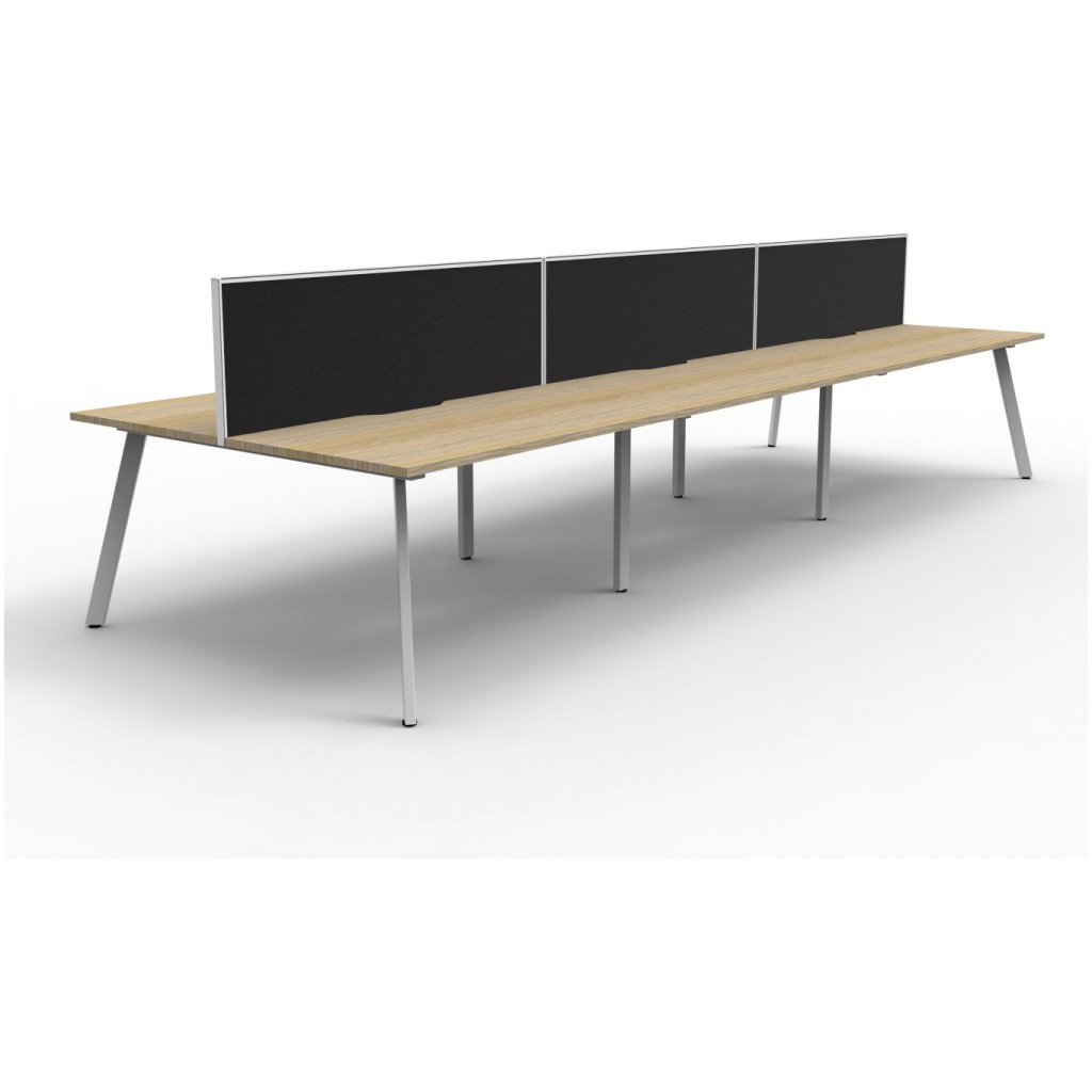 Eternity 6 Person Double Sided Workstation – With Screens 1200mm W x ...