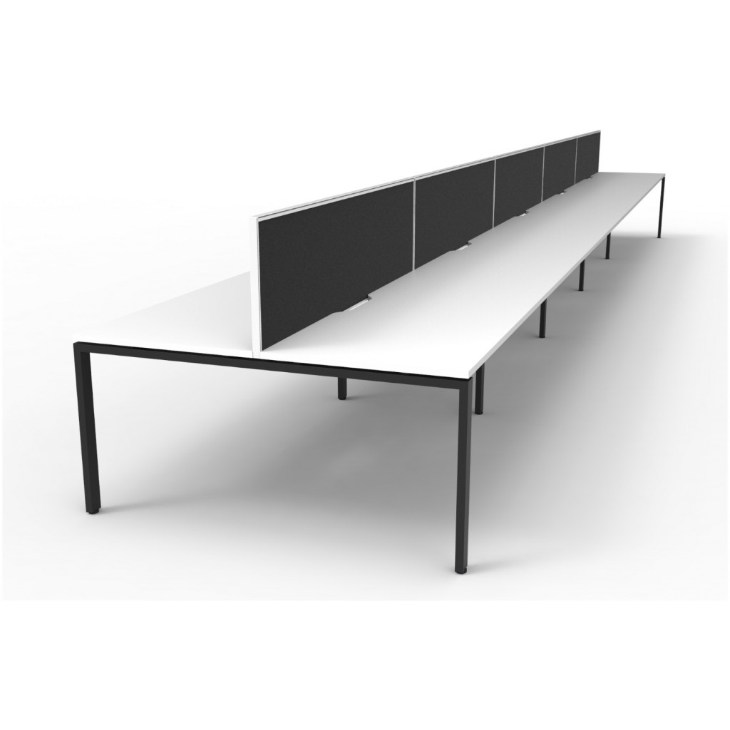Deluxe Rapid Infinity 10 Person Double Sided Workstation – With Screens ...