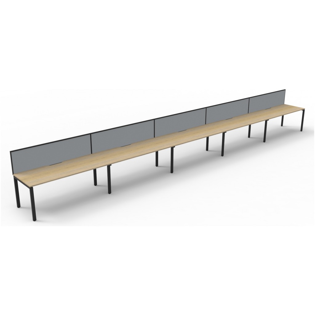 Deluxe Rapid Infinity 5 Person Single Sided Workstation – With Screens ...