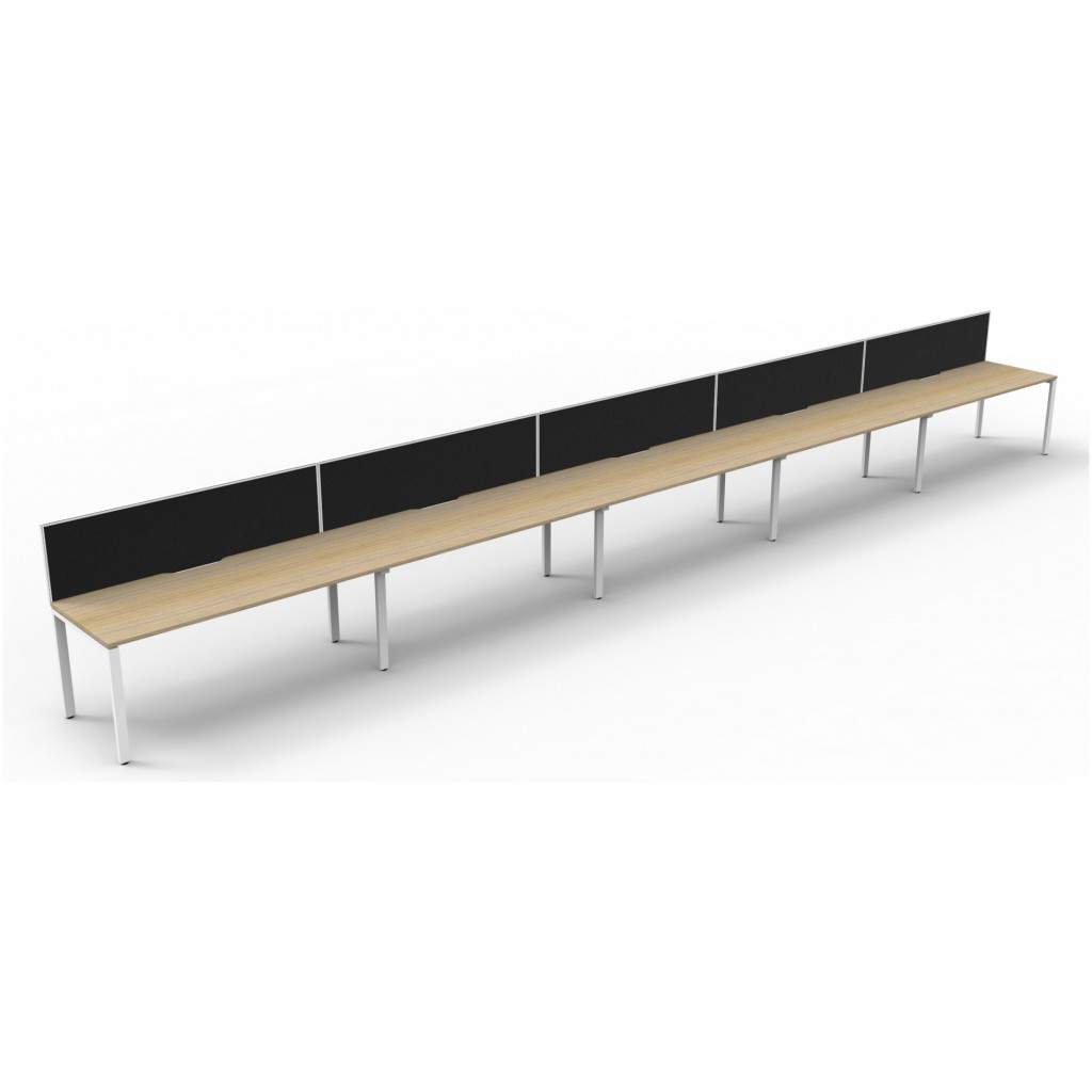 Deluxe Rapid Infinity 5 Person Single Sided Workstation – With Screens ...