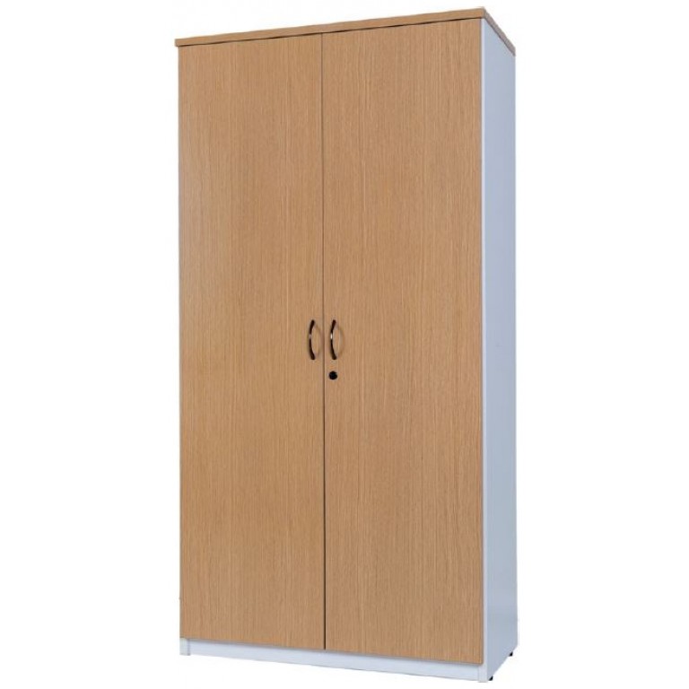 Oak Over White Logan Full Door Storage Unit | FD – Q Office Furniture ...